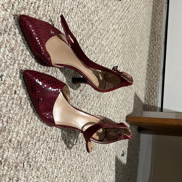 Style & Co. | Shoes | Style Co Red Snake Texture Heels | Poshmark